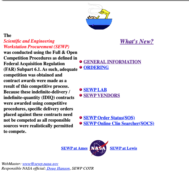 A Brief History of the NASA SEWP Contract