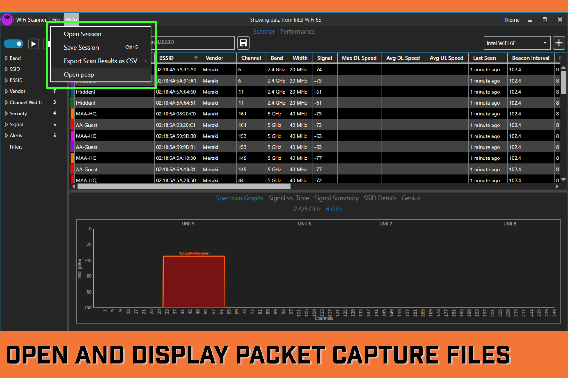 WiFi Scanner for Windows 10, Windows 11, 6E / 6 GHz | AccessAgility